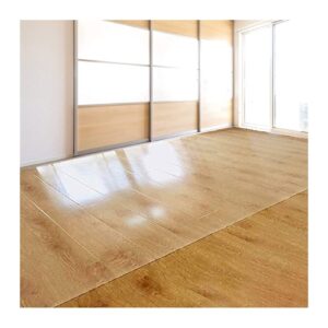 Clear PVC Desk Chair Mat Office Chair Mat for Hard Wood Floors Clear Rectangle PVC Floor Mat Protector with Lip,Vinyl Plastic Floor Mat,Can Be Cut,1mm Thick,75/95/115/135/155cm Wide,Non-Skid, Waterpro