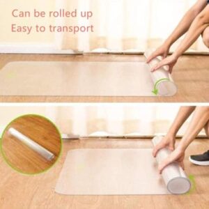 Clear PVC Desk Chair Mat 1.5mm Non-slip Entrance Door Mats,Clear Vinyl Runner Rug for Hard Wood/Tile Floor,Plastic Hallway Carpet Protector, Can Be Cut, Indoor Outdoor,70/90/110/130/150cm wide,100-280