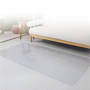 clear pvc desk chair mat 1mm clear vinyl plastic floor runner protector, non skid transparent hallway entrance doormat kitchen low pile carpet protector pad, waterproof,50/80/90/100/120/140cm wide for