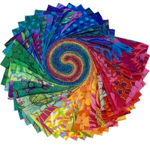 kaffe fassett collective classics plus rainbow design roll 40 2.5-inch strips jelly roll freespirit