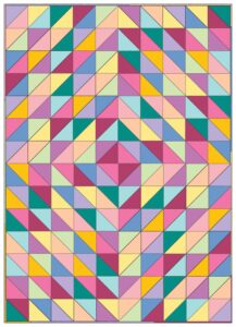 connecting threads beginner lap throw quilt kit (40.5" x 56.5") - half-square triangle fun (rainbow)