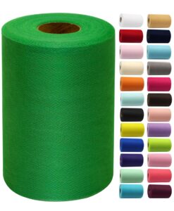 emerald green tulle fabric rolls 6 inch by 100 yards (300 feet) fabric spool tulle ribbon for diy emerald green tutu bow baby shower birthday party wedding decorations christmas craft supplies