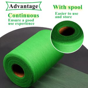 Emerald Green Tulle Fabric Rolls 6 Inch by 100 Yards (300 feet) Fabric Spool Tulle Ribbon for DIY Emerald Green Tutu Bow Baby Shower Birthday Party Wedding Decorations Christmas Craft Supplies