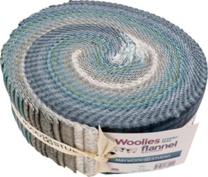 bonnie sullivan woolies flannel stormy seas strips 40 2.5-inch strips jelly roll maywood studio