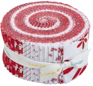 christopher thompson cheerfully red 40 2.5-inch strips jelly roll riley blake rp-13310-40