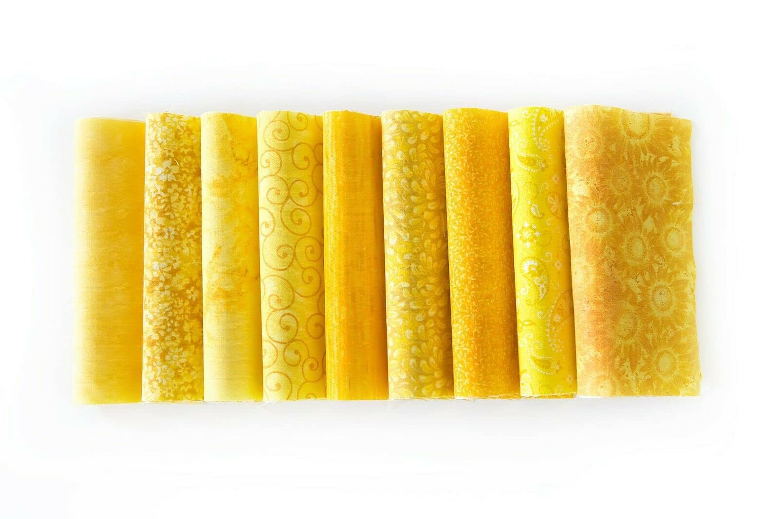 20 -pc It's All Yellow Jelly Roll 2.5" pre-Cut 100% Cotton Fabric Quilting Strip