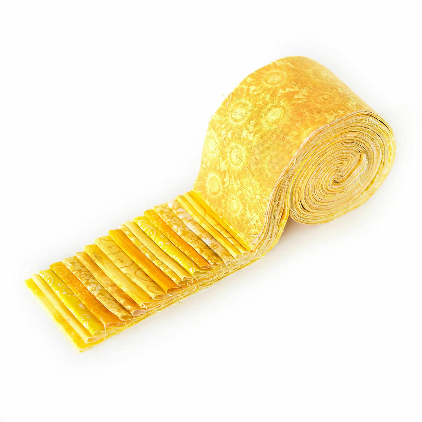 20 -pc It's All Yellow Jelly Roll 2.5" pre-Cut 100% Cotton Fabric Quilting Strip