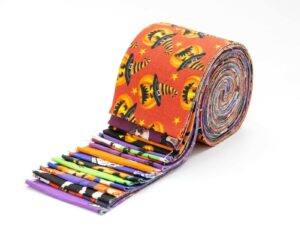 17 pc halloween 1 jelly roll 2.5" pre-cut 100% cotton fabric quilting strips