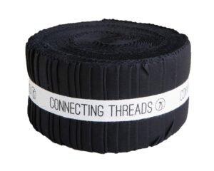 connecting threads color wheel precut 40 pcs 100% cotton quilting fabric bundle 2.5" strips (black)