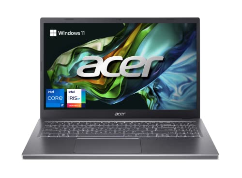 Acer Aspire 5 15 Slim Laptop | 15.6" FHD (1920 x 1080) IPS |Core i7-1355U | Intel Iris Xe Graphics | 16GB LPDDR5 | 512GB Gen 4 SSD | Wi-Fi 6E | USB4/Thunderbolt 4 | Backlit KB | A515-58M-7570, Gray