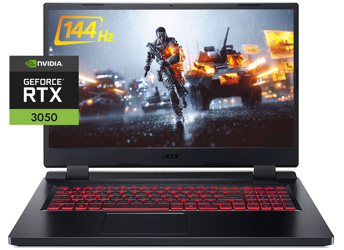 acer 2022 Nitro 5 17.3" FHD IPS 144Hz Gaming Laptop, 12th Intel i5-12500H(12 Core, up to 4.5GHz), GeForce RTX 3050, 32GB RAM 1TB PCIe SSD, Backlit KB, Thunderbolt 4, Windows 11, w/GM Accessories