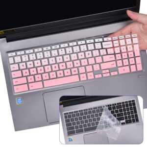 2pcs keyboard cover for 15.6" acer chromebook 315 cb315 715 cb715 with numeric keypad, acer chromebook 317 cb317 17.3" skin protector, acer chromebook 15 keyboard cover, gradual pink+clear