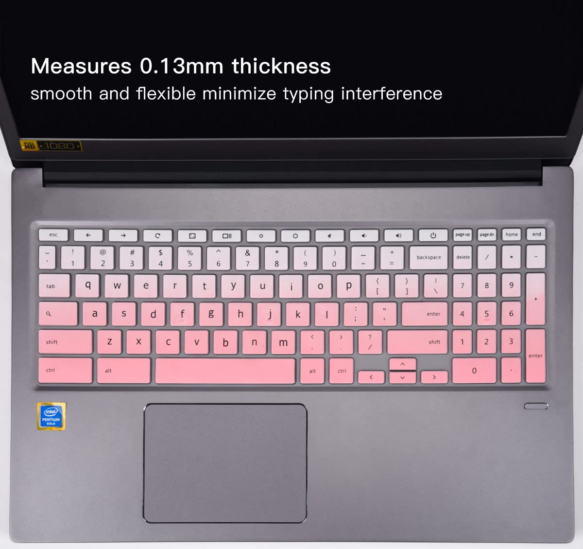 2PCS Keyboard Cover for 15.6" Acer Chromebook 315 CB315 715 CB715 with Numeric Keypad, Acer Chromebook 317 CB317 17.3" Skin Protector, Acer Chromebook 15 Keyboard Cover, Gradual Pink+Clear