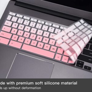 2PCS Keyboard Cover for 15.6" Acer Chromebook 315 CB315 715 CB715 with Numeric Keypad, Acer Chromebook 317 CB317 17.3" Skin Protector, Acer Chromebook 15 Keyboard Cover, Gradual Pink+Clear