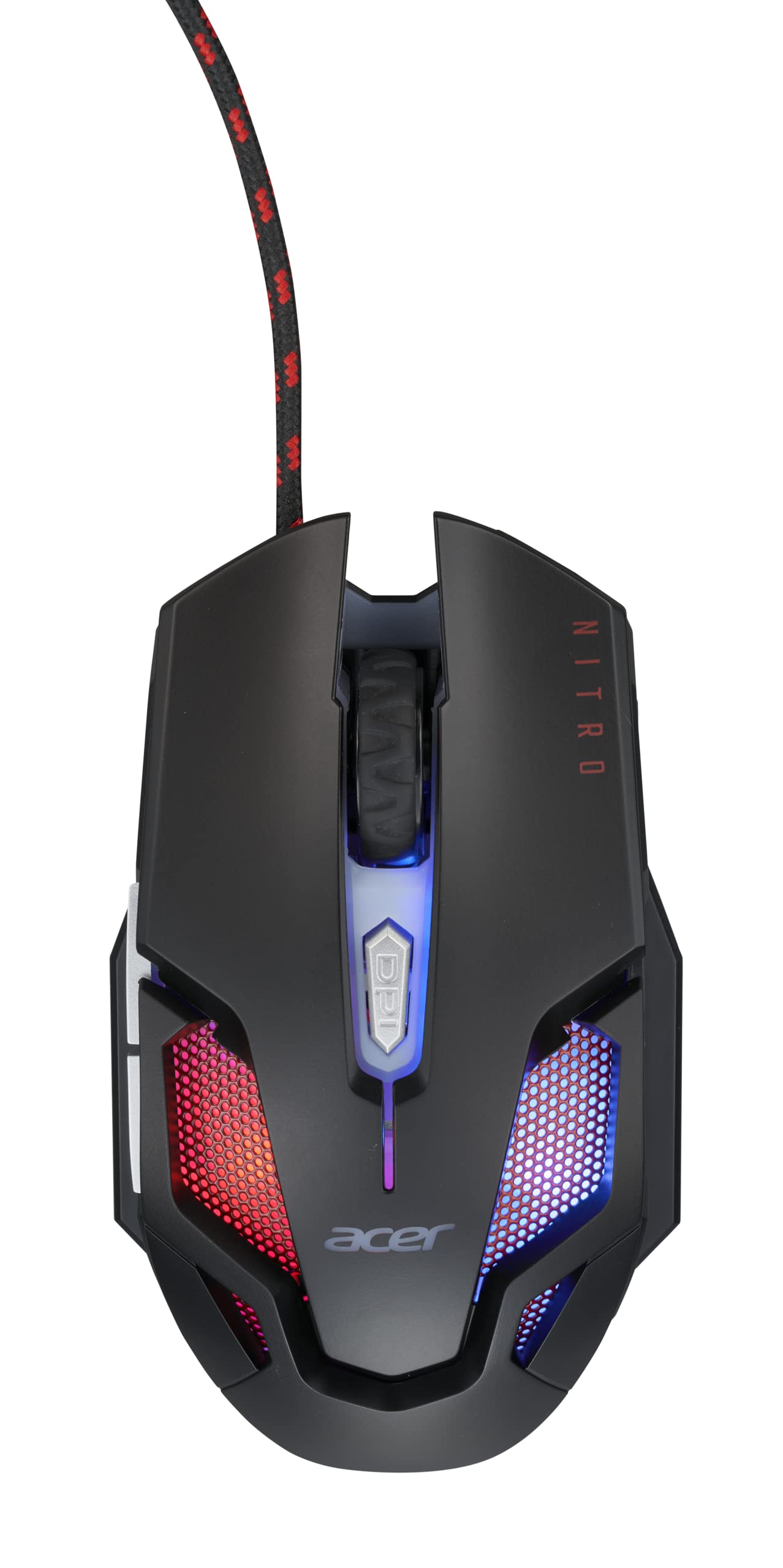 Acer Nitro Gaming Mouse III: 6D Optical Gaming Mouse with High 125MHz Polling Rate | 7 Colorful Breathing Lights with LED Logo and Pattern | 6 Optional DPI Shifts (800-7200) | 6 Buttons