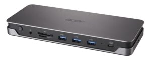 acer usb type-c gen 1 dock 2 x hdmi 2.0 ports 1 x display port 3 x usb 3.1 gen1 ports ethernet sd card reader up to 2tb requires one usb 3.1 type-c on computer