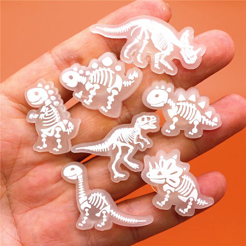 pequano 14 PCS luminous Dinosaur Shoe Charms Decoration, PVC Pins Decoration for Shoes Bracelets Dinosaurs Themed Party Favor