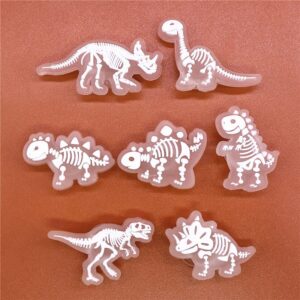 pequano 14 PCS luminous Dinosaur Shoe Charms Decoration, PVC Pins Decoration for Shoes Bracelets Dinosaurs Themed Party Favor