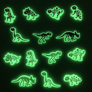 pequano 14 PCS luminous Dinosaur Shoe Charms Decoration, PVC Pins Decoration for Shoes Bracelets Dinosaurs Themed Party Favor