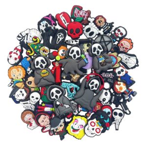 cutest-littlebell 35pcs skull horror shoe charms decorations,thriller cool charms for boys,girls,teens and adult, shoe charms accessories party gifts