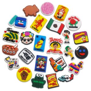 25 | 50pcs mexican shoes charms fits for clog sandals, mexican inspired shoes decorations for adults women men party favor (25)