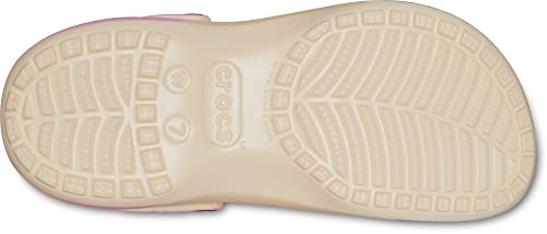 Crocs Women's Classic Graphic Platform Clogs, Platform Shoes, Vanilla/Multi, 8 Women