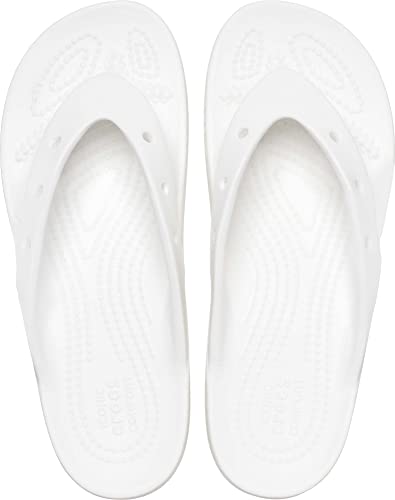 Crocs Women's Classic Flip Flops, Platform Sandals, White, Numeric_9