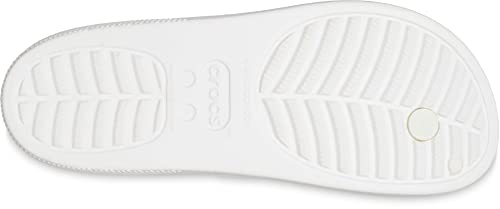 Crocs Women's Classic Flip Flops, Platform Sandals, White, Numeric_9