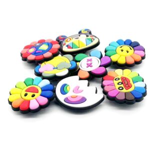 DimiGlobal 20Pcs shoe charms for Kids Cute Flower Shoe Charms for Girls and Women Girly Shoe Decoration Party Favor shoes charms Pins Accessories Party Gifts (20)