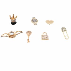 shoe charms for clog shoes charms with rhinestone fashion gold crown shoe decoration charms for women girls