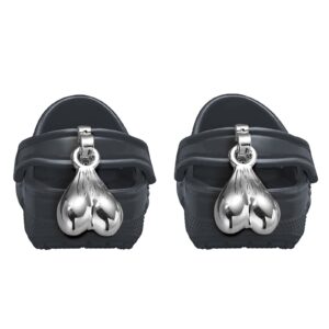 set of 2 shoe charms for girls/boys, distinctive funny shoe accessories，shoe nuts shoe balls，noticeable shoe clips (silver)