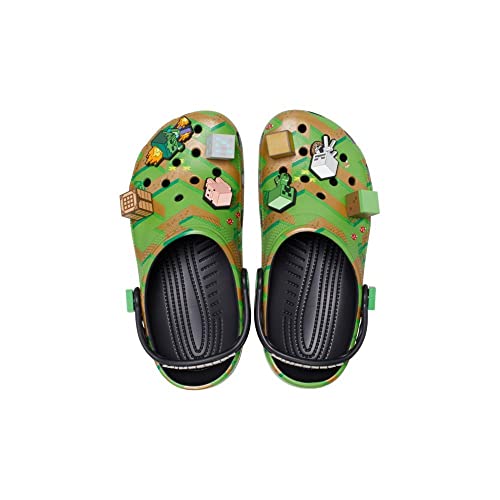 Crocs Unisex Classic Minecraft Clogs, Multi Green, Numeric_6 US Men