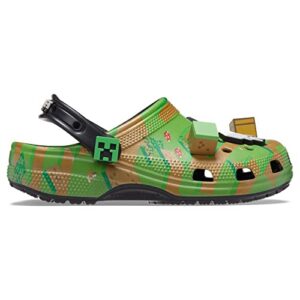 Crocs Unisex Classic Minecraft Clogs, Multi Green, Numeric_6 US Men