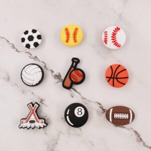 YMHOETS 25 Pieces Sports Shoe Charms for Clogs Pins for Boys Girls Game Controller Basketball Soccer Softball Baseball Shoe Decorations Charms Accessories for Men Women Gifts