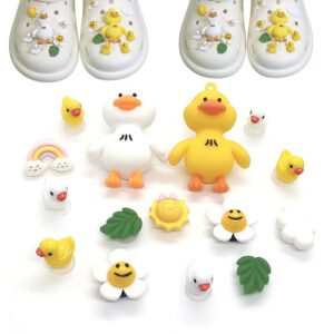 cute 3d duck shoe decoration charms for shoes with holes, funny croc charms, hole shoe charms, shoe accessories for boys and girls