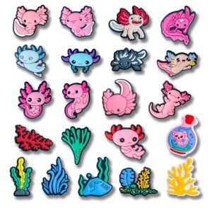 cute kawaii shoe charms 30~100 pcs teens girls boys kids decoration party gifts accessories charms (21pcs axolotl)