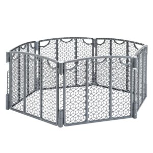 evenflo versatile play space adjustable play area, 6-panel (cool gray)