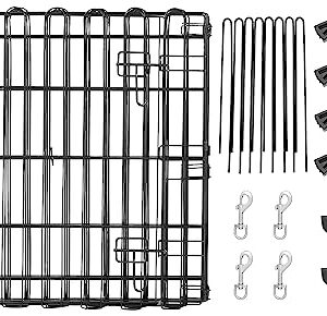 Amazon Basics - Octagonal Foldable Metal Exercise Pet Play Pen for Dogs, Fence Pen, Single Door, Extra Small, 60 x 60 x 24 Inches, Black