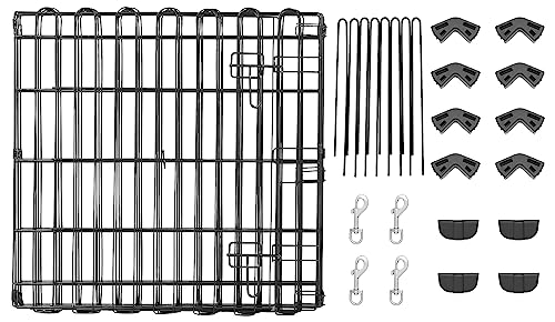 Amazon Basics - Octagonal Foldable Metal Exercise Pet Play Pen for Dogs, Fence Pen, Single Door, Extra Small, 60 x 60 x 24 Inches, Black