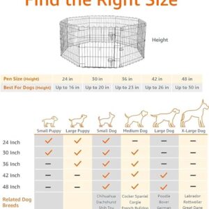 Amazon Basics - Octagonal Foldable Metal Exercise Pet Play Pen for Dogs, Fence Pen, Single Door, Extra Small, 60 x 60 x 24 Inches, Black