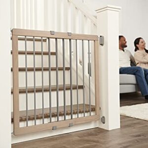 Regalo Heritage and Home Wooden Extra Wide Stairway and Hallway Walk Through Baby Safety Gate with Mounting Kit