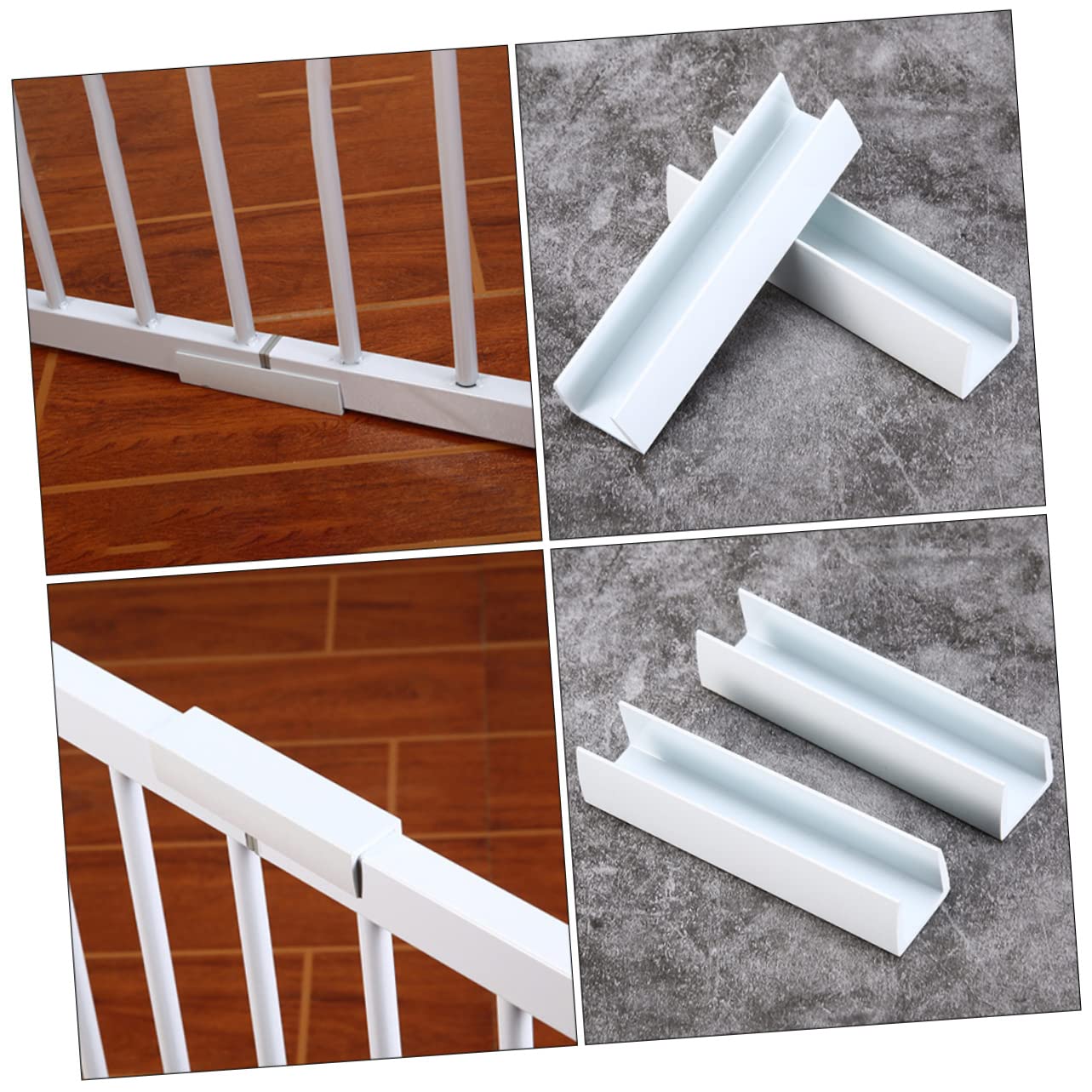 Toyvian 18 Pcs Safety Door Reinforcement Slot Baby Gate Parts Fence Accessories Dog Gate Groove Baby Door Gate Baby Gate Reinforcement Gate for Stairs PVC Door Pet White Child