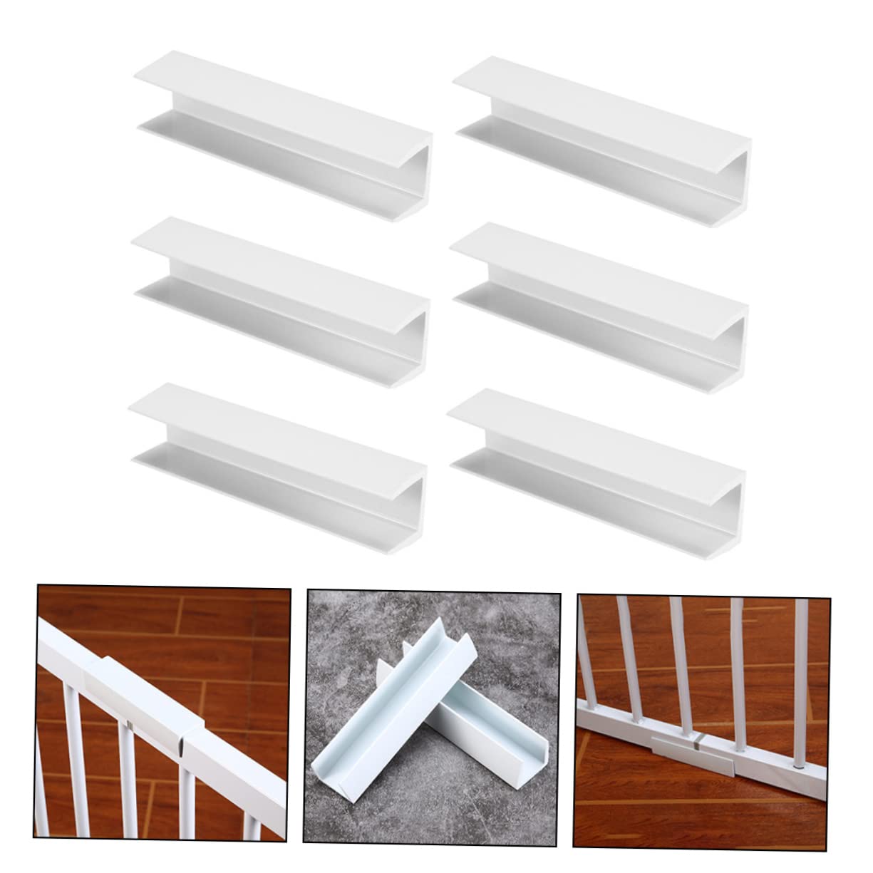 Toyvian 18 Pcs Safety Door Reinforcement Slot Baby Gate Parts Fence Accessories Dog Gate Groove Baby Door Gate Baby Gate Reinforcement Gate for Stairs PVC Door Pet White Child