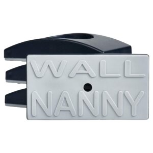 wall nanny - baby gate wall protector (made in usa) protect walls & doorways from pet & dog gates - for child pressure mounted stair safety gate - no safety hazard on bottom spindles - saver (black)