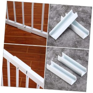 ibasenice 18 Pcs Safety Door Reinforcement Slot Fence Reinforcement Groove Garden Fence Groove Downstair Parts Pet Playpen Dog Gate Reinforcement Kid Playpen The Fence White PVC Tool Baby