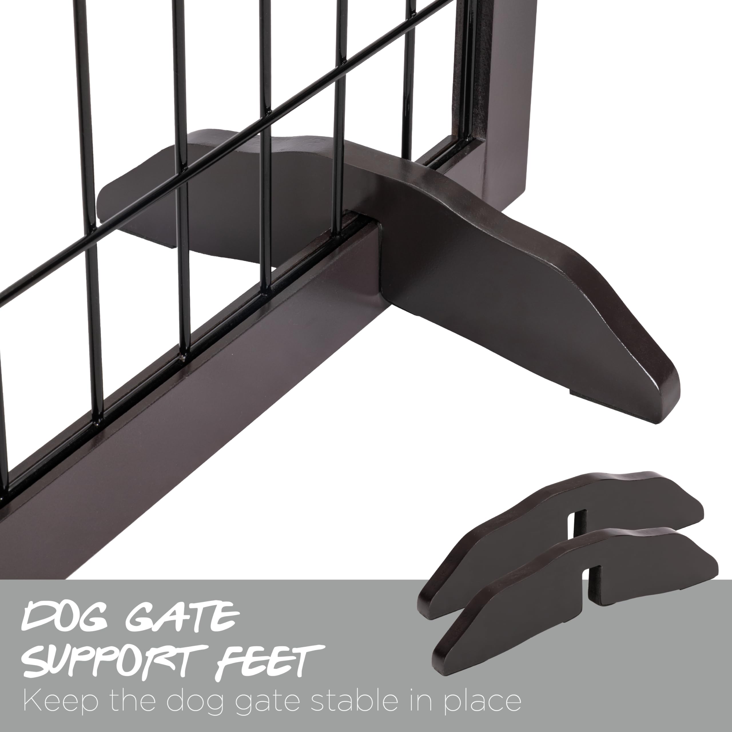 PAWLAND Support Feet for 360 Degree Configurable Dog gate Gate Collection (Espresso)