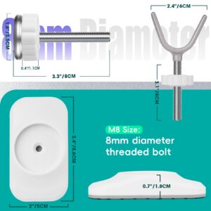 4PCS Baby Gate Wall Protector Wall Cups + 4PCS 8MM Baby Gate Threaded Spindle Rod + 2PCS Baby Gate Banister Adapter Y-Spindle Rods, for Pressure Mounted Baby & Pet Safety Stair Gates