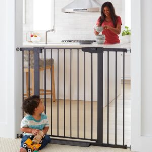 Cumbor 36" Extra Tall Baby Gate for Dogs and Kids with Wide 2-Way Door, 29.7"- 46" Width, and Auto Close Personal Safety for Babies and Pets, Fits Doorways, Stairs, and Entryways, Black