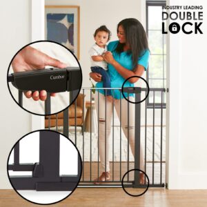 Cumbor 36" Extra Tall Baby Gate for Dogs and Kids with Wide 2-Way Door, 29.7"- 46" Width, and Auto Close Personal Safety for Babies and Pets, Fits Doorways, Stairs, and Entryways, Black