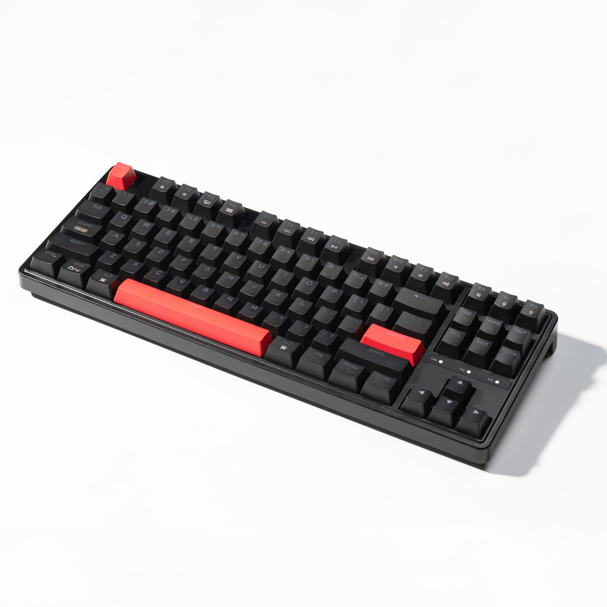 Keychron C3 Pro QMK/VIA Custom Gaming Keyboard, Programmable 87 Keys Compact TKL Layout Gasket Mount, Red LED Backlight Wired Mechanical Keyboard with Red Switches for Mac/Windows/Linux